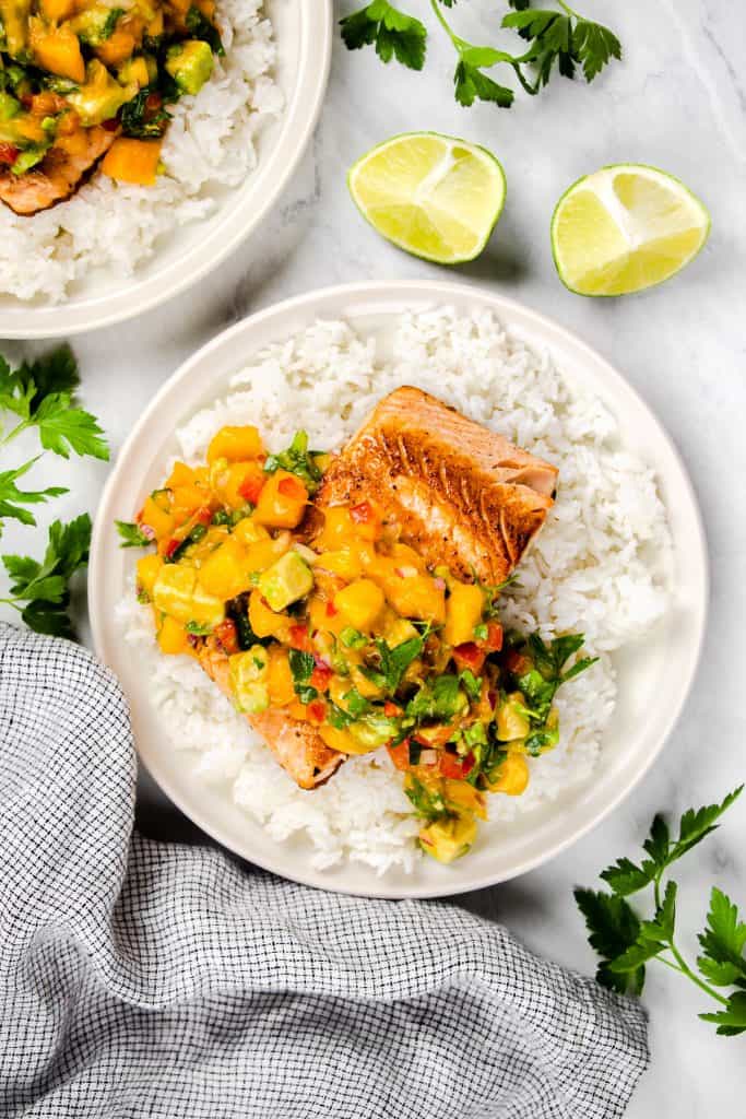 Salmon with Mango Salsa - Veronika's Kitchen