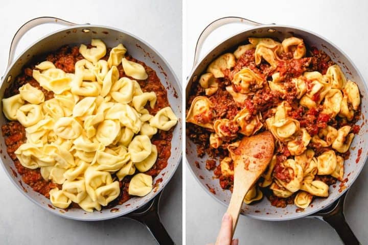 Baked Cheese Tortellini with Meat Sauce - Veronika's Kitchen